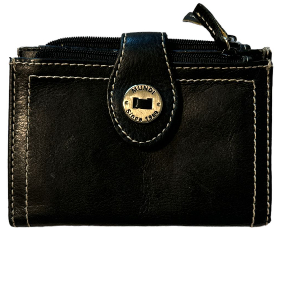 mundi | Bags | Vintage Unisex Mundi Leather Wallet Black Small | Poshmark